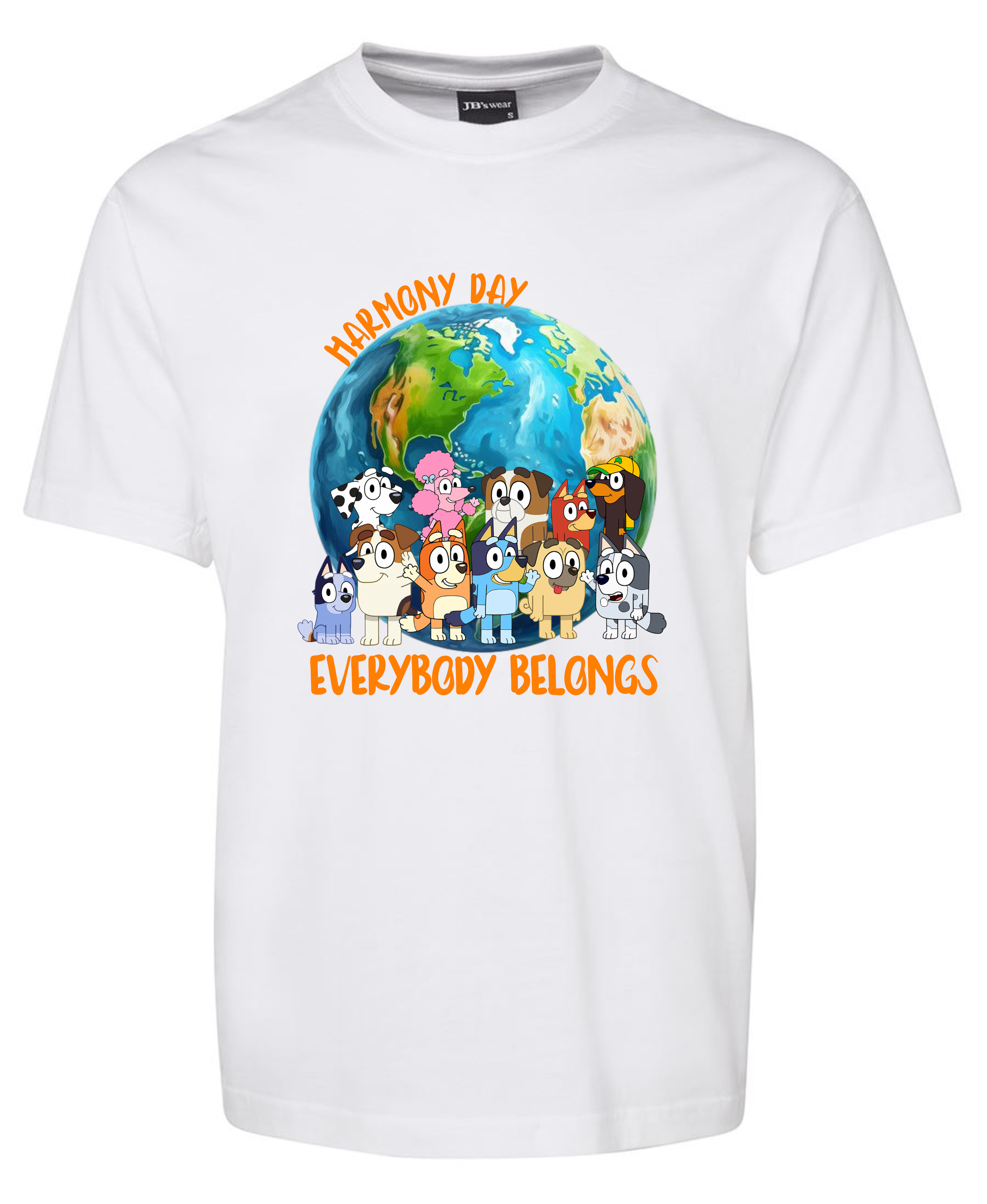 Bluey Harmony Day T-shirt | Designit Blanks WA
