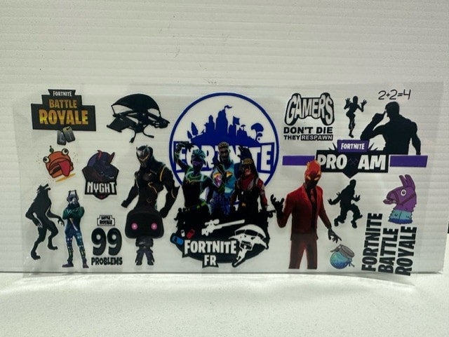 1191. 16oz uv sticker wrap Fortnite | Designit Blanks WA