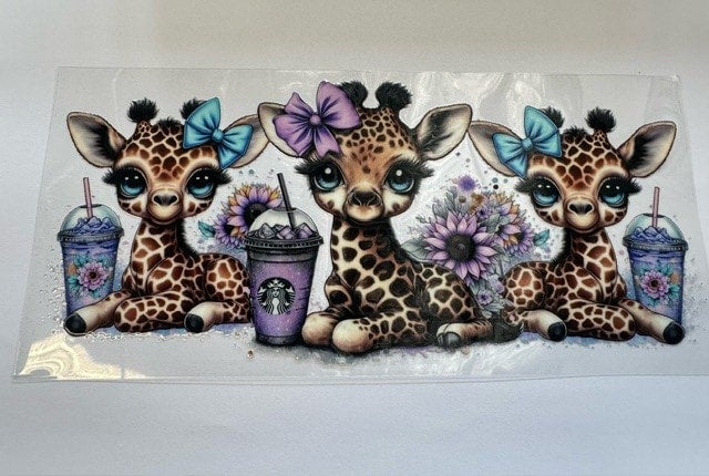 678. 16oz uv sticker wrap Giraffe | Designit Blanks WA