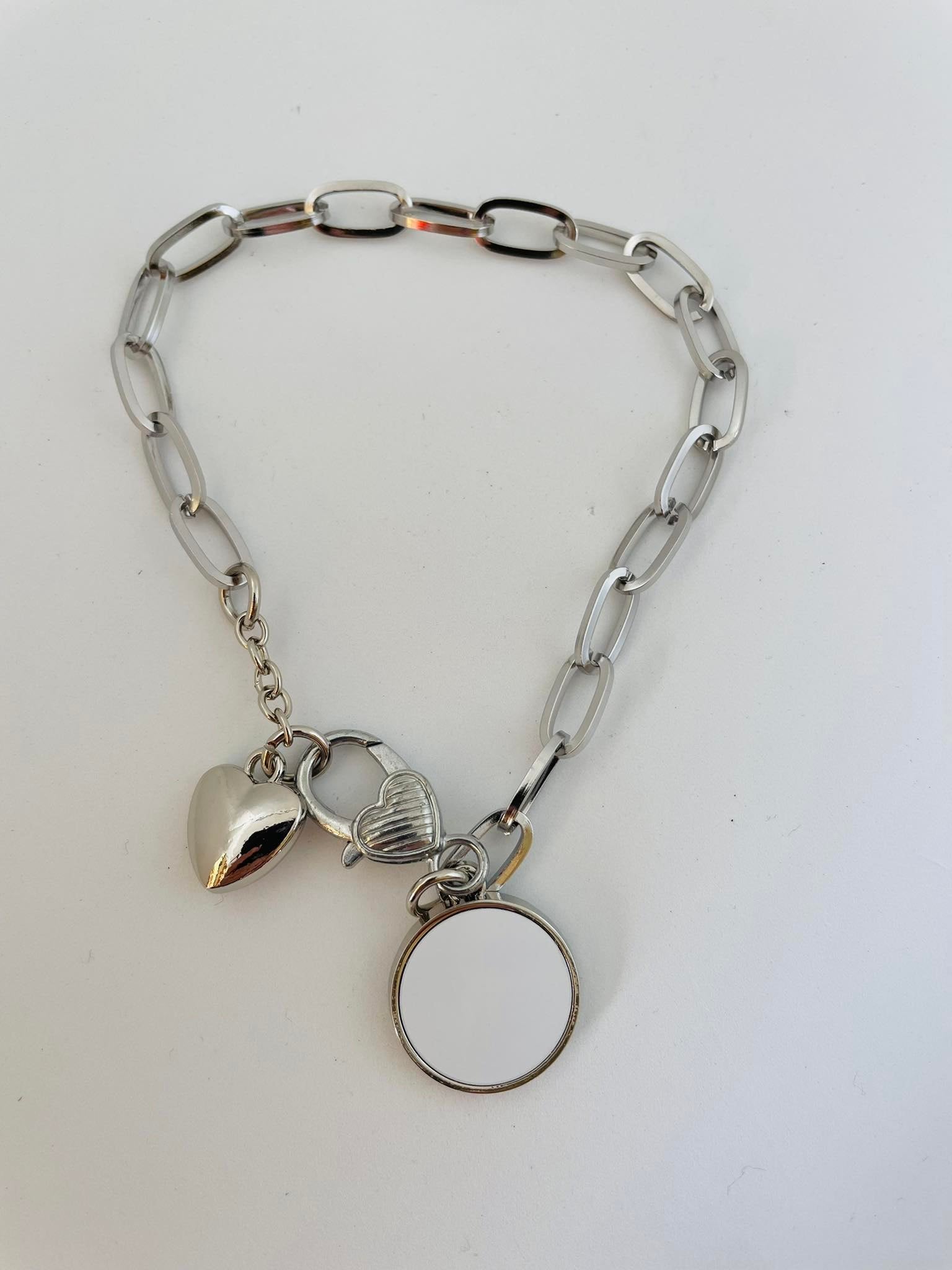 Heart Sublimation Bracelet Circle Charm | Designit Blanks WA