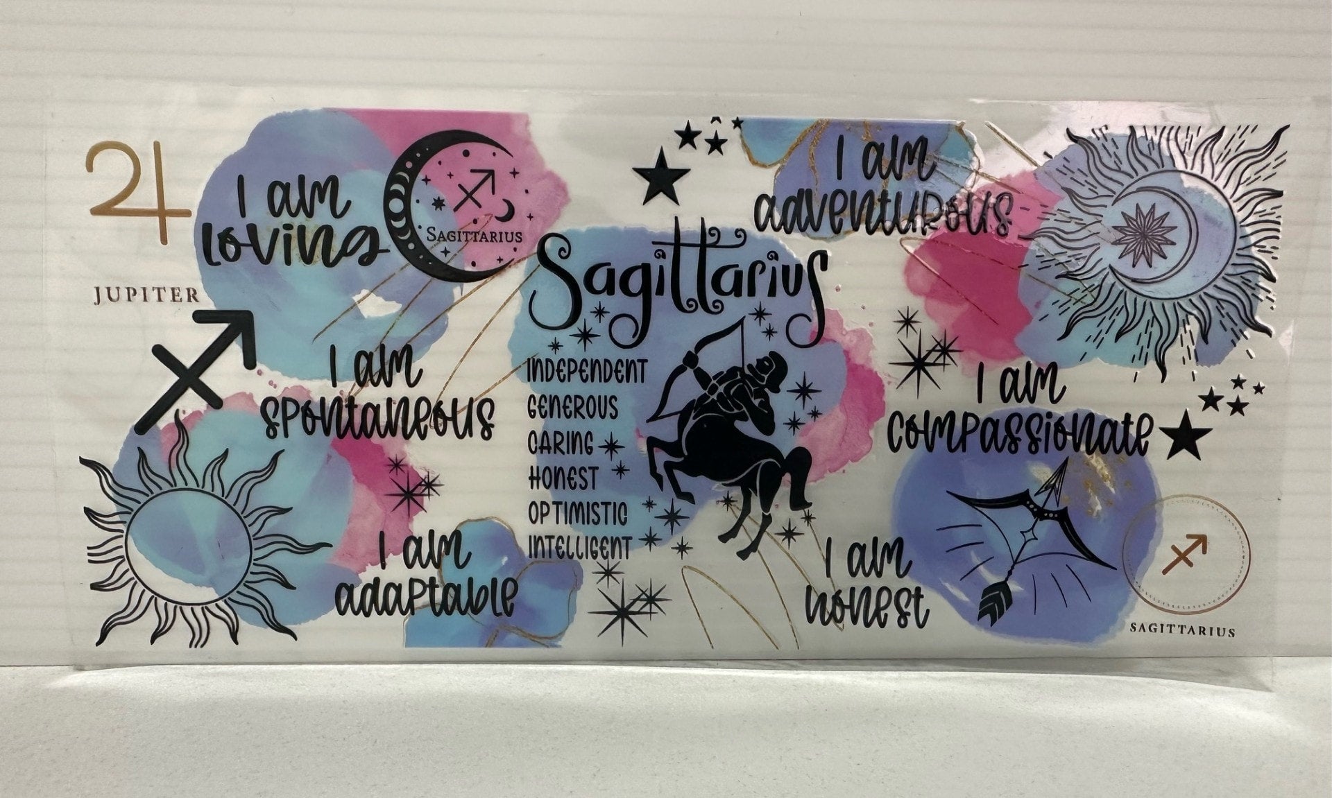 381. 16oz uv sticker wrap Sagittarius | Designit Blanks WA