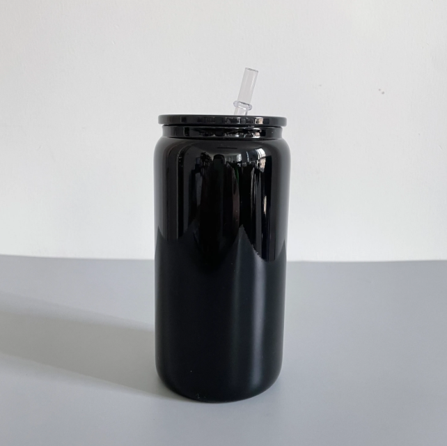 16oz Black Glass Libby Tumbler with plastic lid | Designit Blanks WA